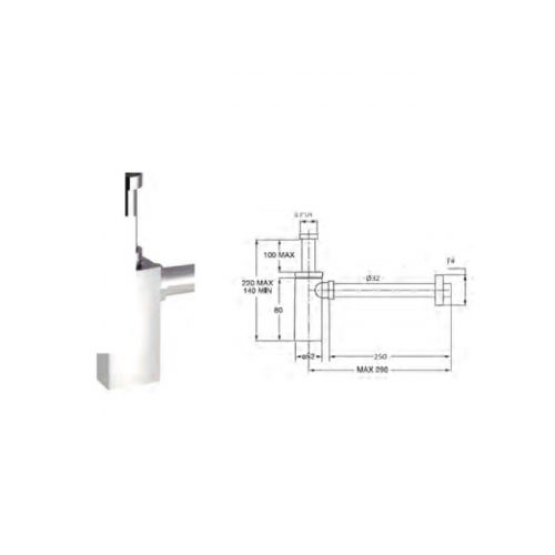 Siphon complet en ABS chromé Gamme Design - Grandsire