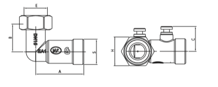 Clapets EA antipollution entrée écrou tournant - sortie mâle - Grandsire